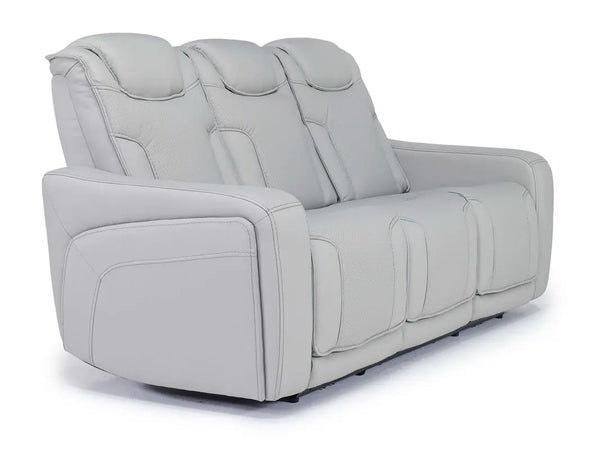 Bowden 2 Power Sofa In Blanca Light Gray Leather | Sofas | Living Room ...