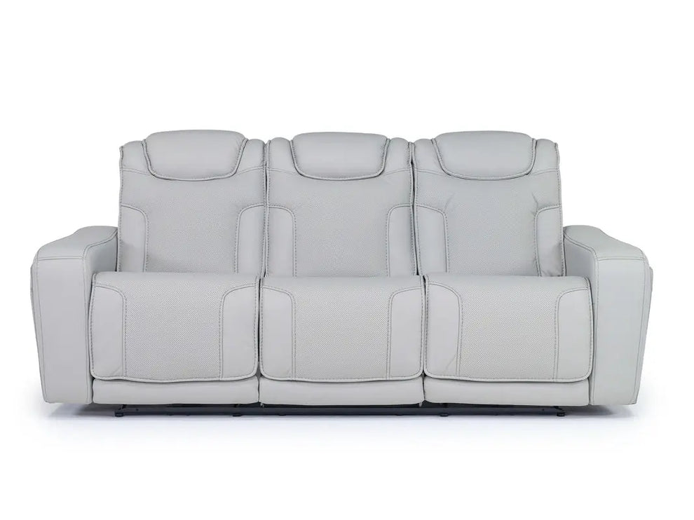 Bowden 2 Power Sofa In Blanca Light Gray Leather | Sofas | Living Room ...