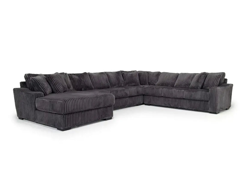 Casper 4 Piece Xl Sofa Chaise Sectional In Pony Slate, Left Facing ...