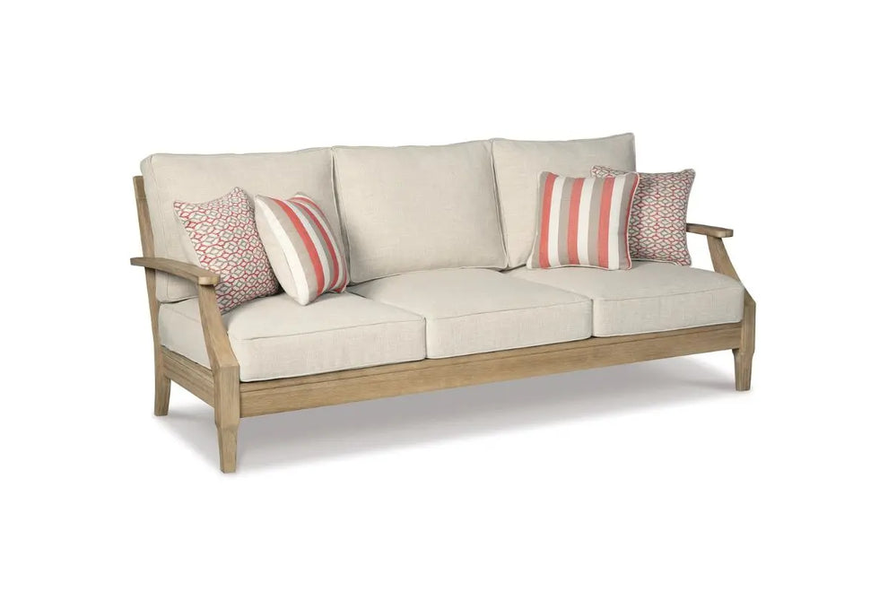 Ashley Clare View Outdoor Sofa In Grayish Brown | Outdoor Furniture ...