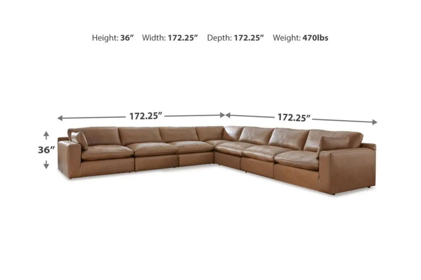 Ashley Emillia 7 Piece Sectional In Caramel | Sectionals | Living Room ...