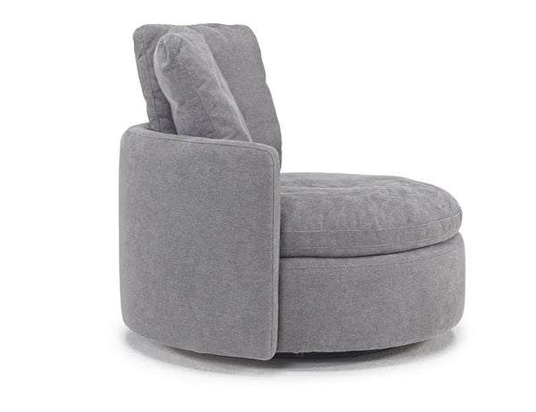 Harrison Swivel Chair In Helio Pewter 100 | Chairs | Living Room – Mor ...
