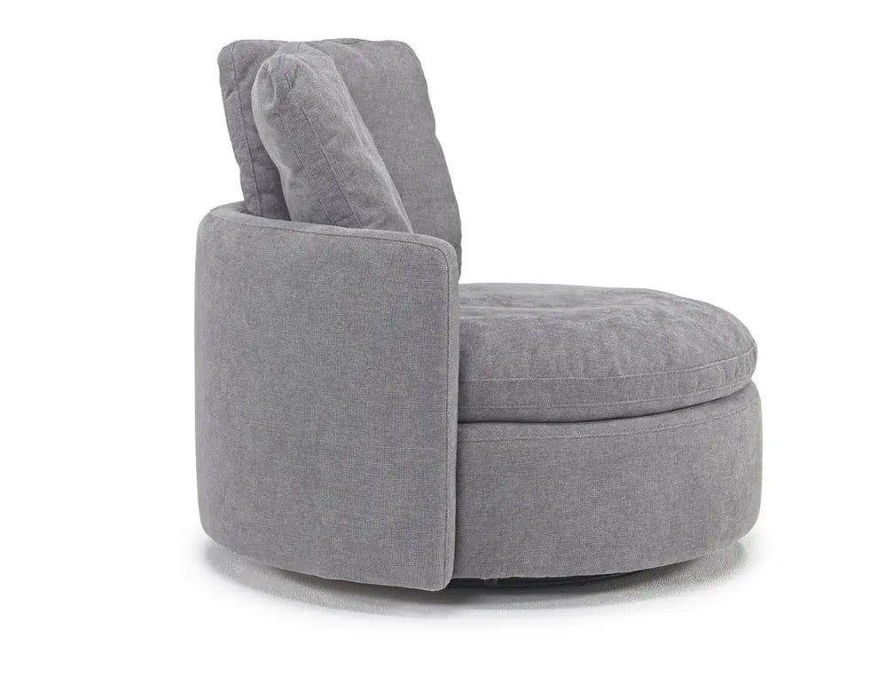 Harrison Swivel Chair In Helio Pewter 100 | Chairs | Living Room – Mor ...